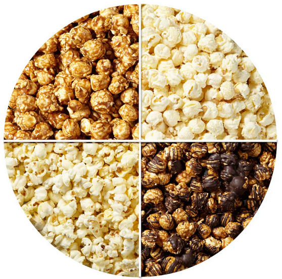 NEW 4 Flavor SQUARE Bucket w/ divider! | International Popcorn Co.